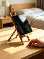 China Natural Bamboo Desktop Stand with 3-in-1 Function for Hands-Free Viewing of Phone Tablet and Book for sale