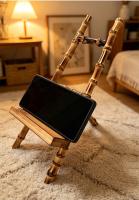 China Natural Bamboo Desktop Stand with 3-in-1 Function for Hands-Free Viewing of Phone Tablet and Book for sale
