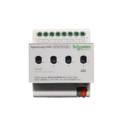 China SpaceLogic KNX REG-K Switch Actuator MTN6700-0304 4x250V/20A High Current 4 Channel for sale