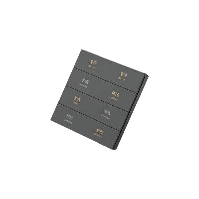 China MT-E1R4-KP08 E1R4-Series 8 Key ODM Smart Panel KNX 4x6A Relay Curtain Dimming Scene Long Short Press for sale
