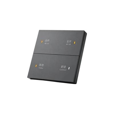 China MT-E2-KP04 E2-Series 4-Key ODM Smart Panel KNX Lighting Curtain Dimming Scenes No Aux Power Dual LED for sale