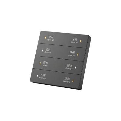 China MT-E2-KP08 E2-Series 8-Key ODM Smart Panel KNX Lighting Curtain Dimming Scenes No Aux Power Dual LED for sale