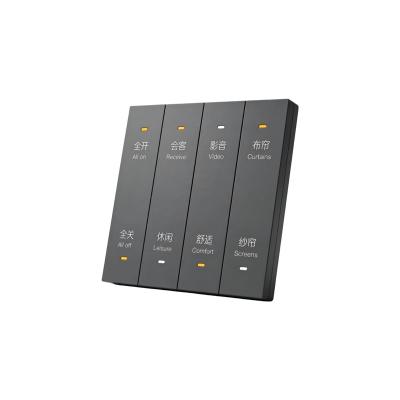 China MT-EV2R4-KP08 EV2R4 Series 8-Key ODM Smart Panel KNX Built in 4x6A Relays Light Curtain FCU Scene Control for sale