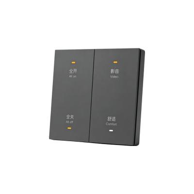 China MT-EV2-KP04 EV2-Series 4-Key ODM Smart Panel  KNX Zinc Alloy Lighting Curtain Switch Dimming Scenes for sale