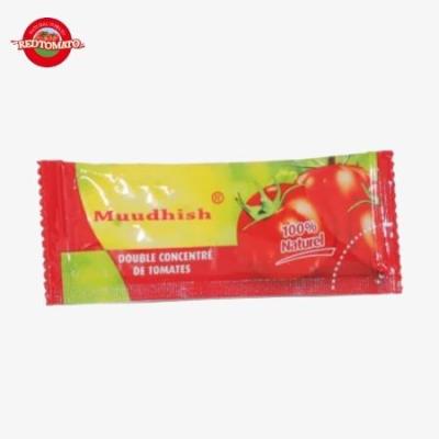 China 18g Flat Tomato Paste In Sachet , 30%-100% Purity Triple Concentrated Tomato Paste for sale