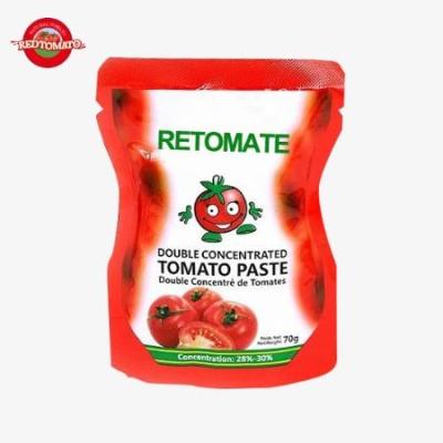China Chinese Factory High Quality Convenient Tomato Paste In Sachet Stand Up 50g Double Concentrated for sale
