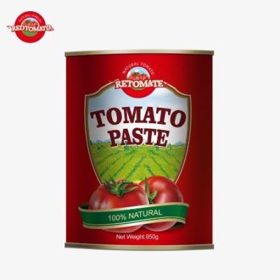 China Meticulously Crafted In China  Our Superior Quality 850g Canned Tomato Paste Boasts A 28/30% Brix Concentration for sale
