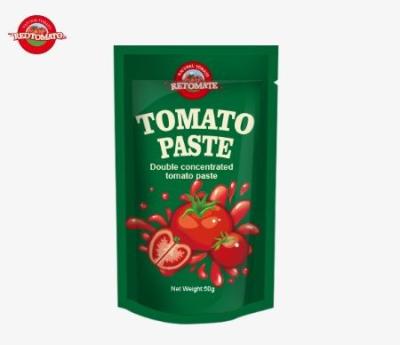 China Convenient Sachet Tomato Paste In Stand Up 50g Double Concentrated for sale
