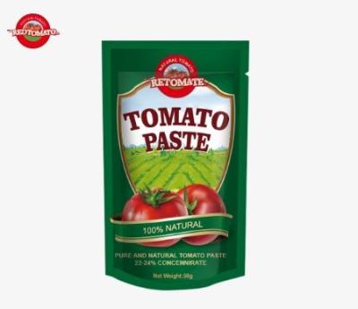 China 50g In Stand Up Sachet Tomato Paste Meets ISO HACCP And BRC Standards As Well As Adhering To FDA Production Regulations for sale