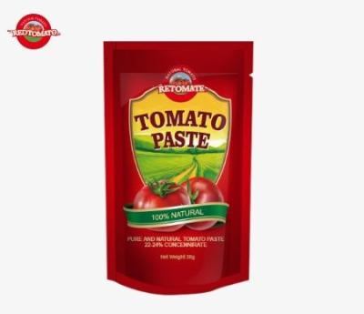 China The 50g Stand-Up Sachet Tomato Paste Meets ISO HACCP And BRC Standards Ensuring Factory Pricing Compliance for sale