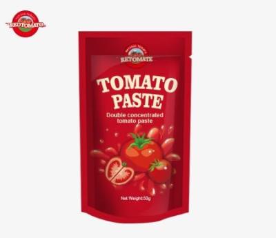 China Complying With ISO HACCP And BRC Standards Our 50g Stand-Up Sachet Of Tomato Paste To Factory Pricing Regulations for sale