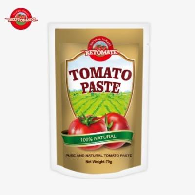 China Good Quality Customized Double Concentrated Flat And Standup Oganic Sachet Tomato Paste 70g for sale