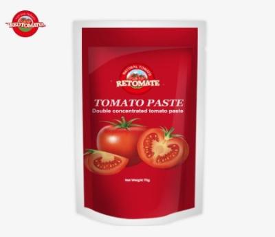 China Premium Tomato Paste Sachets In Flat And Stand-Up Designs Double Concentrated Each Weighing 70g for sale