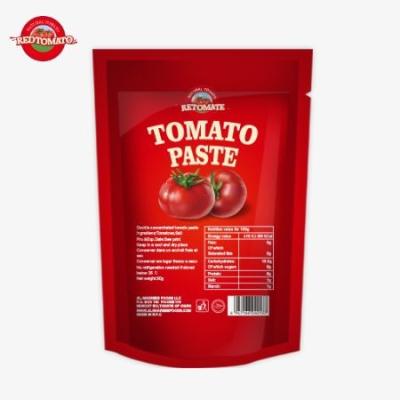 China An 80g Stand-Up Pouch Containing Double-Concentrated Tomato Paste With Purity Levels Ranging From 30% To 100% for sale