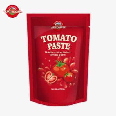 China Stand-Up Pouch Containing 80g Of Double-Concentrated Tomato Paste Offered With Purity Levels Varying From 30% To 100% for sale