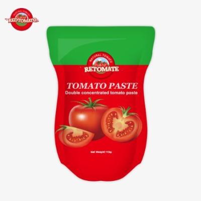 China Tomato Paste Factory Produces 113g Stand-Up Sachets In Compliance With ISO HACCP BRC And FDA Production Standards for sale