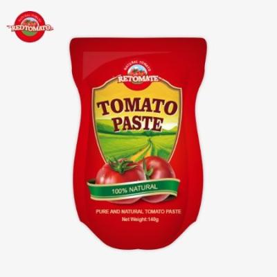 China 140g Stand-Up Sachet Of Sweet And Sour Tomato Paste, Available In Purity Levels Of 22% To 30% for sale