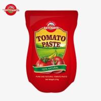China 210g In Stand Up Sachet Tomato Paste Is Manufactured In Compliance With ISO HACCP BRC And FDA Production Standards for sale