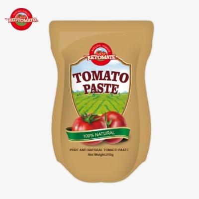 China The Production Of 210g Stand-Up Sachet Tomato Paste Meets ISO HACCP BRC And FDA Standards for sale