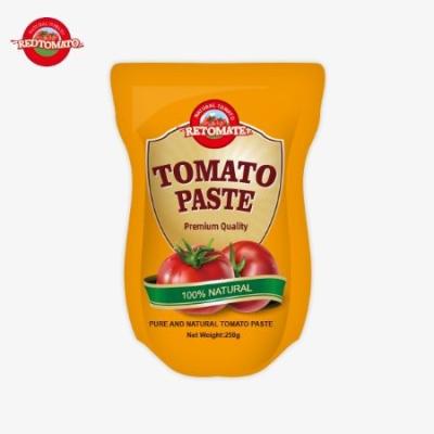 China 250g Tomato Paste In A Stand-Up Sachet Sweet And Sour, With 30%-100% Purity for sale