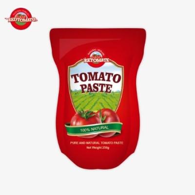 China In A Stand-Up Sachet This Offering Contains 250g Of Sweet And Tangy Tomato Paste With Purity Ranging From 30% To 100% for sale