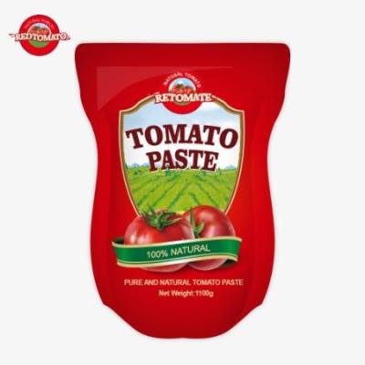 China Stand-Up Sachet Tomato Paste 1100g 30%-100% Purity, Sweet And Sour for sale