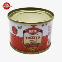China INAYA 70g Canned Tomato Paste  Hard Open Lid  Brix28-30% Provide Brand And Packaging Design for sale