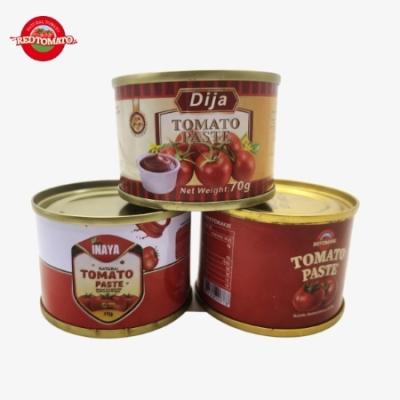 China 70g Canned Tomato Paste With Brix 28–30% Provide Brand And Packaging Design for sale