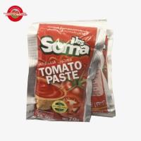 China 70g SOMA Flat Sachet Tomato Paste Brix28–30% OEM Customizable for sale