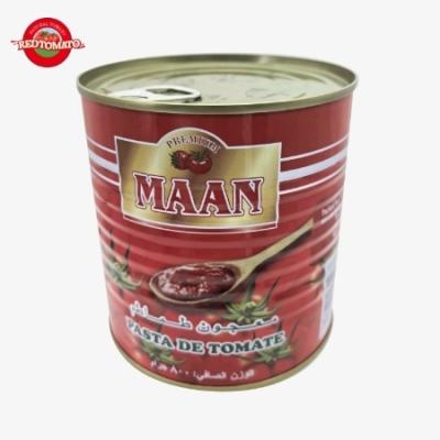 China MAAN 800g Double Concentrate Canned Tomato Paste (Brix 22–24%) – Fully Customizable Branding Options for sale