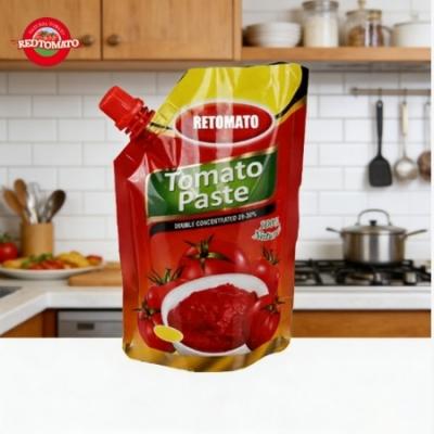 China 340g Double-Concentrated Tomato Paste  Brix 28-30%  Stand-Up Spouted Sachet for sale