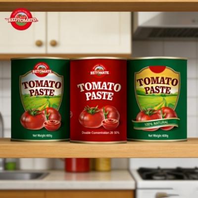 China China Factory Produced 400g Canned Tomato Paste | Double Concentrated, Easy Open Lid & Factory Wholesale Price for sale