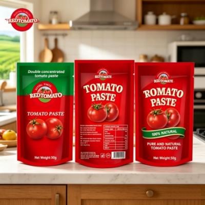 China 56g Stand-Up Sachet Tomato Paste 100% Purity No Additives for Cooking for sale