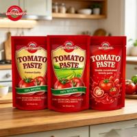 China 50g ISO HACCP BRC FDA Compliant Stand-Up Sachet Tomato Paste with Triple Concentration for sale