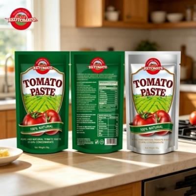 China 50g Double Concentrated Stand-Up Sachet Tomato Paste ISO HACCP BRC FDA Certified for Culinary Excellence for sale