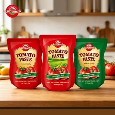 China 56g Stand-Up Sachet Tomato Paste with Triple Concentration and Zero Additives for Culinary Excellence for sale