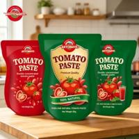 China Stand Up Pouch 56g Double Concentrated Tomato Paste With Purity From 28% To 100% for sale
