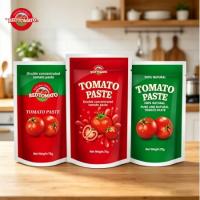 China 70g Triple Concentrated Stand Up Pouch Tomato Paste Custom Printed for Fresh Packaging for sale