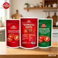 China Customized Printing 70g Triple Concentrated Tomato Paste in Stand Up Pouch for Food Packaging for sale