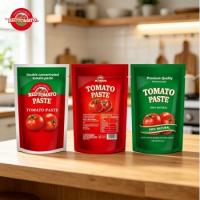China Various Purity Stand Up Pouch Tomato Paste 80g Double Concentrated 30 To 100 Grade for sale