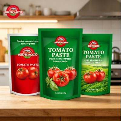 China 80g Double Concentrated Tomato Paste Standup Sachet 30 To 100 Purity for sale