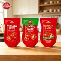 China 22-30 Purity Sweet and Sour Tomato Paste in 140g Stand-Up Sachet for Enhanced Flavor and Convenience for sale