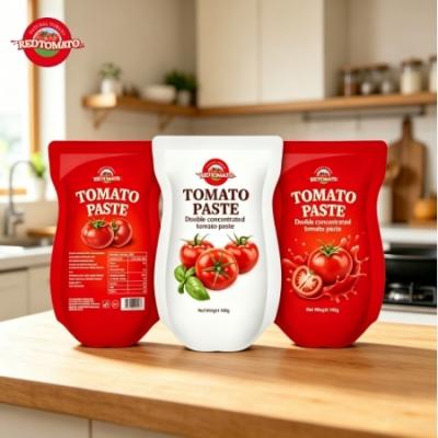 China 140g Stand Up Sachet Tomato Paste with 30%-100% Purity and Sweet and Sour Taste for sale