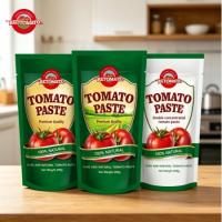China 200g Stand-Up Sachet Triple Concentrated Tomato Paste ISO HACCP BRC Certified for sale