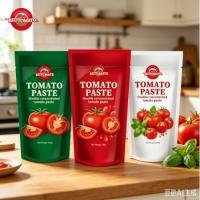 China 200g Stand-Up Sachet Tomato Paste with Triple Concentration and ISO HACCP BRC Standards for sale