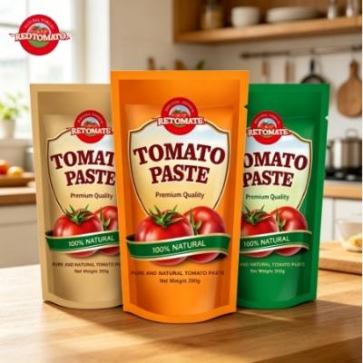 China FDA Certified 200g Double Concentrated Tomato Paste in Stand-Up Sachet Packaging for sale