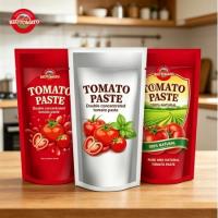 China FDA Approved 200g Double Concentrated Tomato Paste in Stand-Up Sachet with Triple Concentration for sale