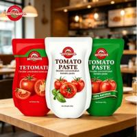 China 210g Triple Concentration ISO Certified Sachet Tomato Paste in Stand-Up Packaging for sale