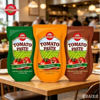 China 210g Stand-Up Sachet Tomato Paste ISO HACCP BRC FDA Certified with Xinjiang Sourced Premium Quality for sale