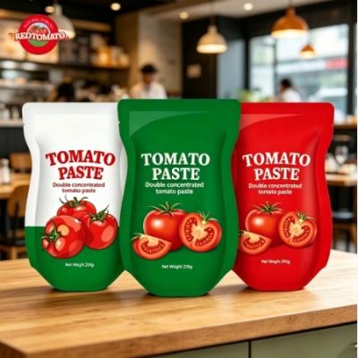 China 210g Stand-Up Sachet Tomato Paste ISO HACCP BRC FDA Certified Triple Concentration for sale